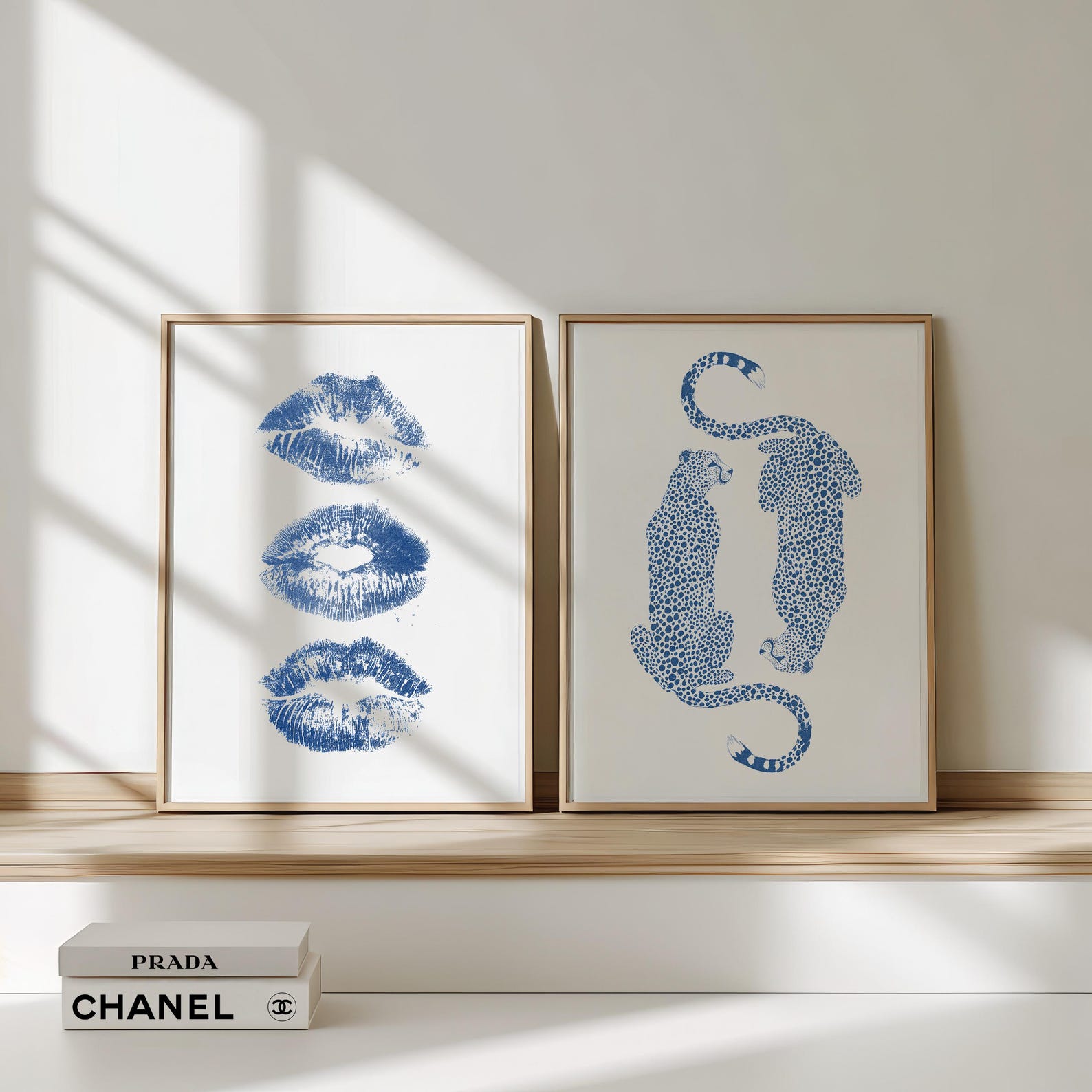 Gallery Wall Art Set of 9 Blue Wall Prints College Apartment Decor ...