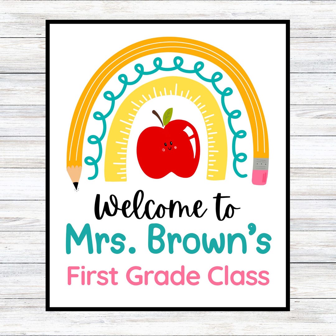 Personalized Classroom Welcome Sign With Teacher's Name/grade ...