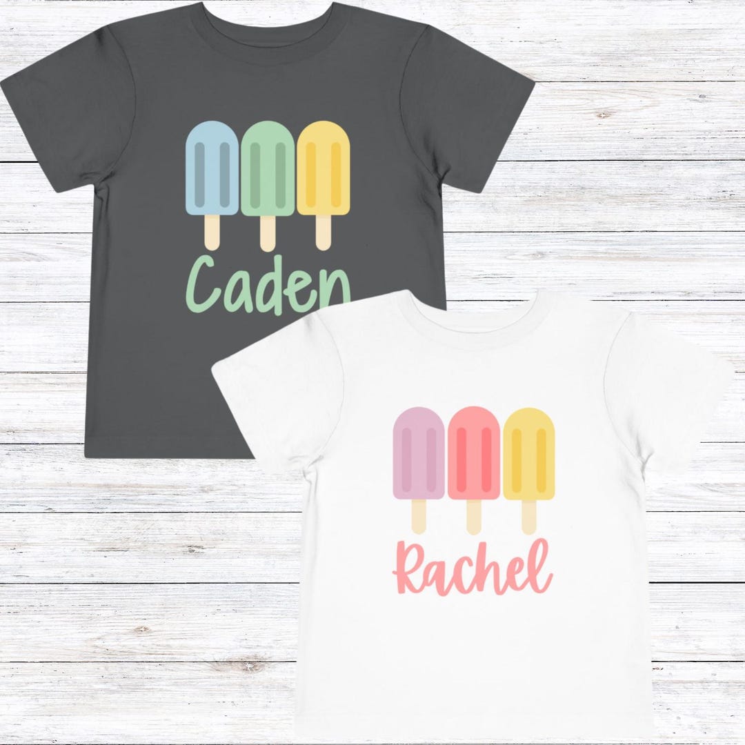 Personalized Kids Popsicle Tee, Ice Cream Toddler Shirt, Custom ...