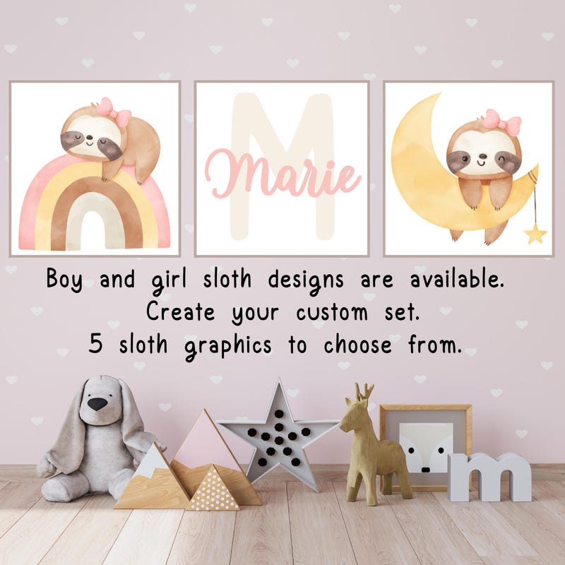 Sloth Nursery Art - Etsy