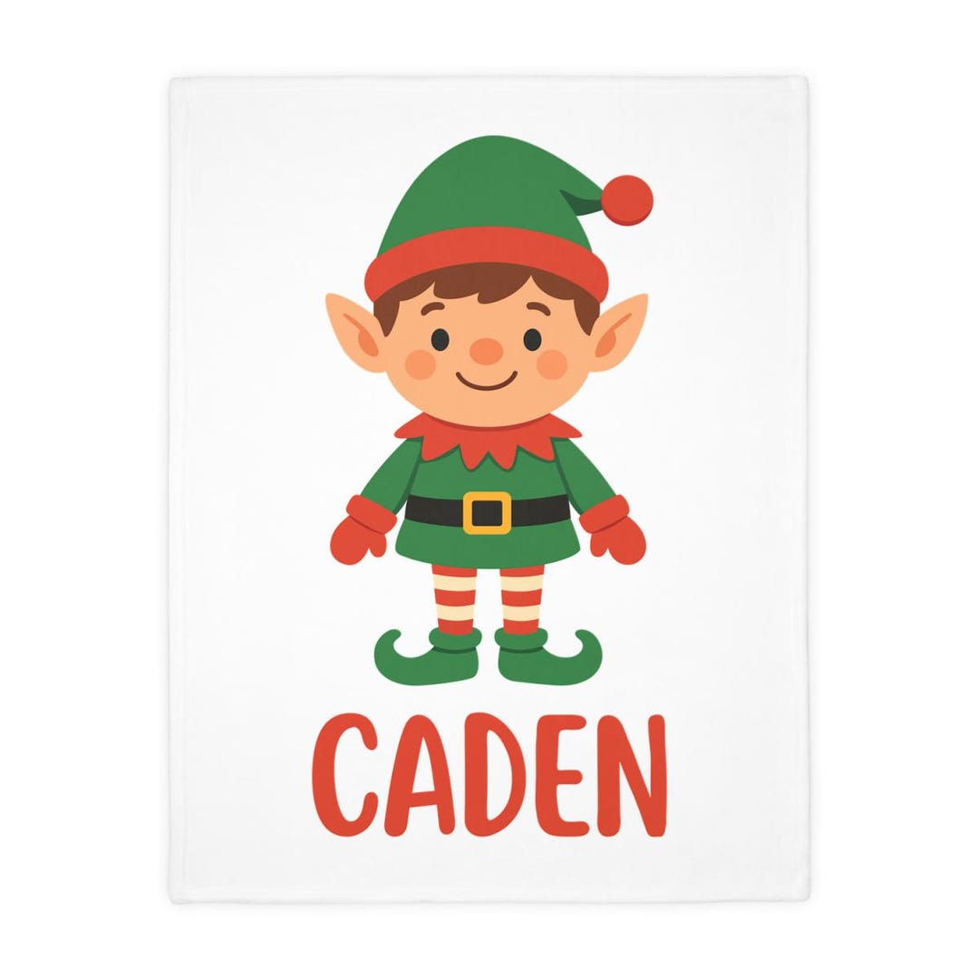 Personalized Boy Elf Blanket, Custom Kids Christmas Throw With Name ...