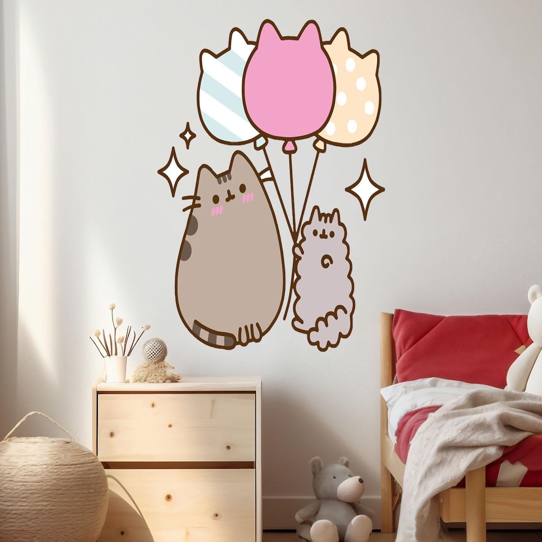 Pusheen Wall Decals for Kids Room Wall Sticker Pusheen Kids Room Girls ...