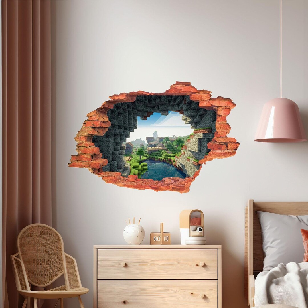 Minecraft Wall Decals for Kids Room Wall Sticker Kids Room Minecraft ...