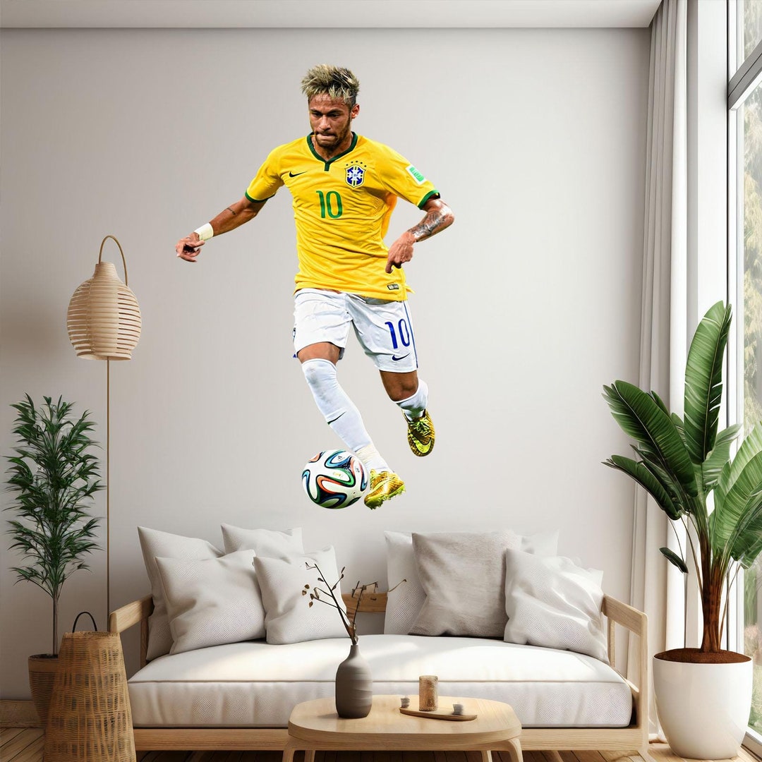 Neymar Wall Decals Dribbling Action, Kids Room Decor, Boys Room Wall ...