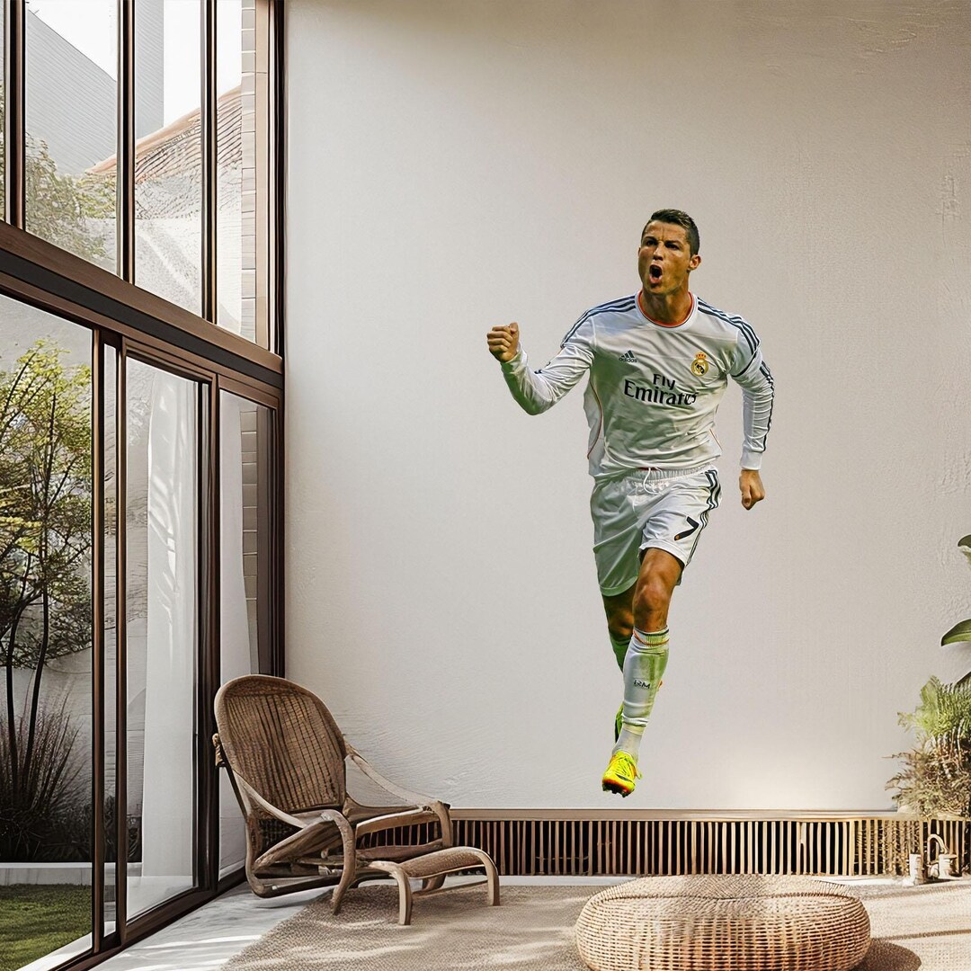 Cristiano Ronaldo in Action Wall Decals Football Wall Stickers, Boys ...