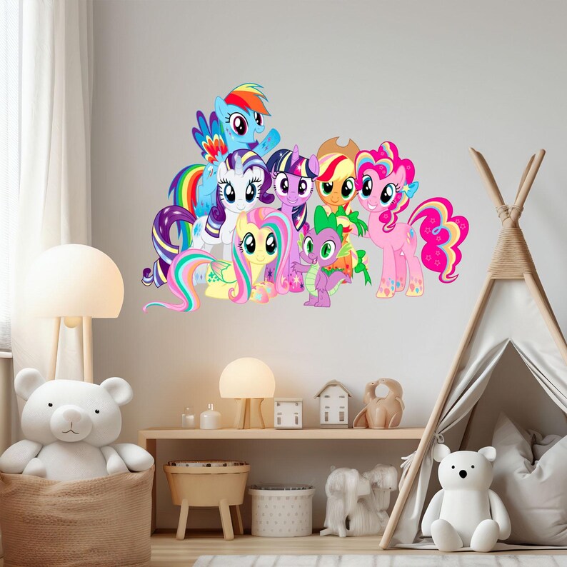 My Little Pony Wall Decal Rainbow Dash, Pinkie Pie, Twilight Sparkle ...