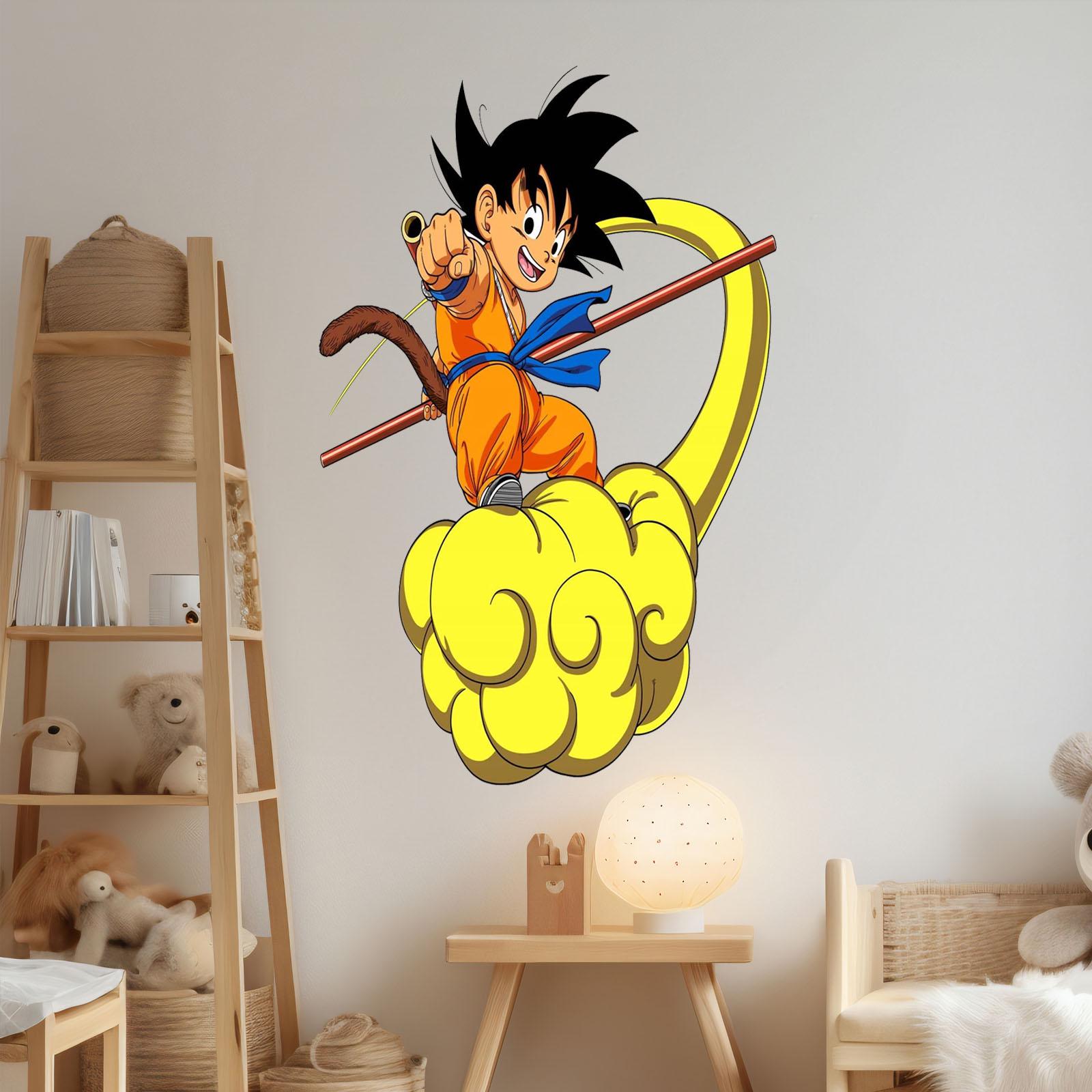 Dragon Ball: Young Goku on a Cloud Wall Decal Anime Room Decor, Boys ...