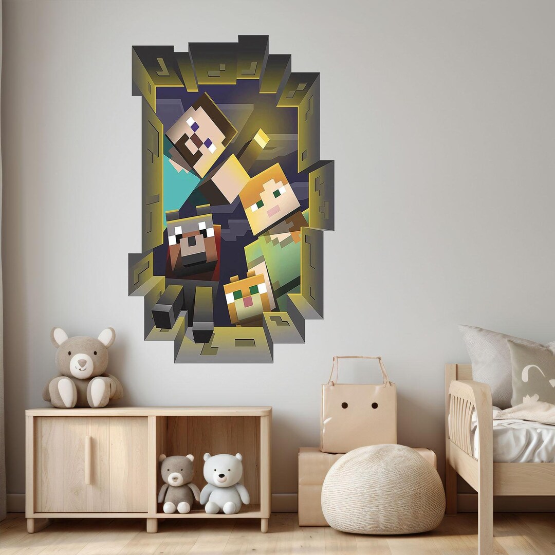 Minecraft Wall Decals for Kids Room Wall Sticker Kids Room Minecraft ...