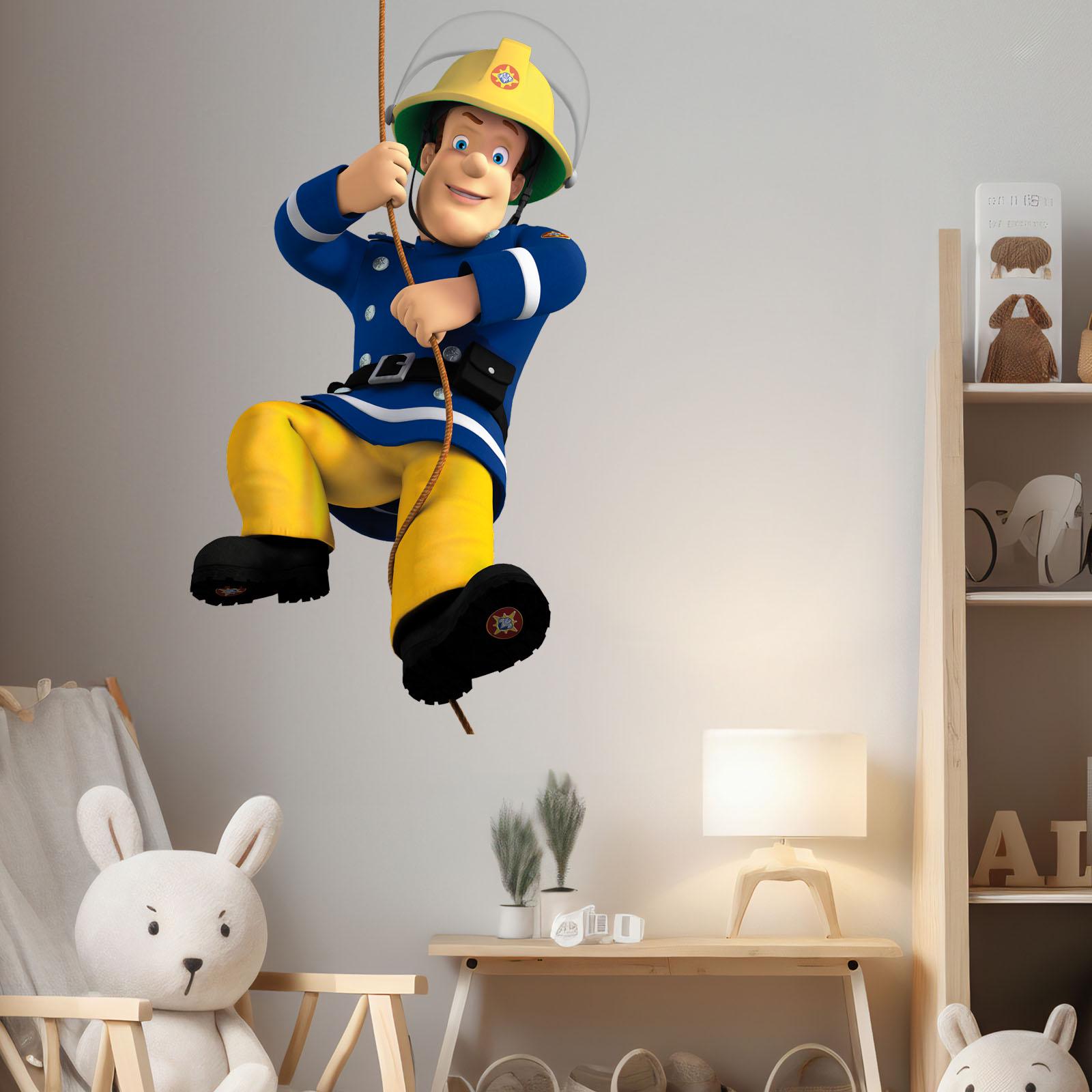 Fireman Sam on a Rope Wall Decal Kids Room Decor, Boys Room Wall ...
