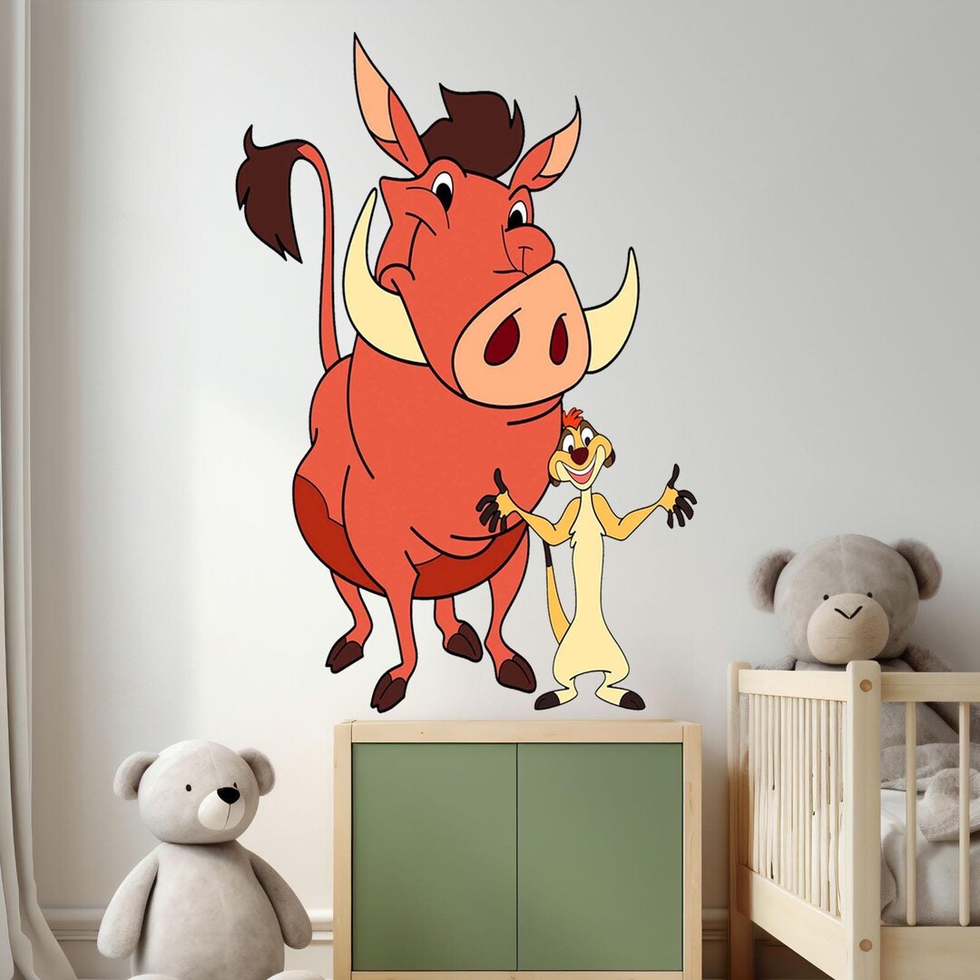 Lion King Timon and Pumbaa Wall Decals Kids Room Wall Stickers, Disney ...