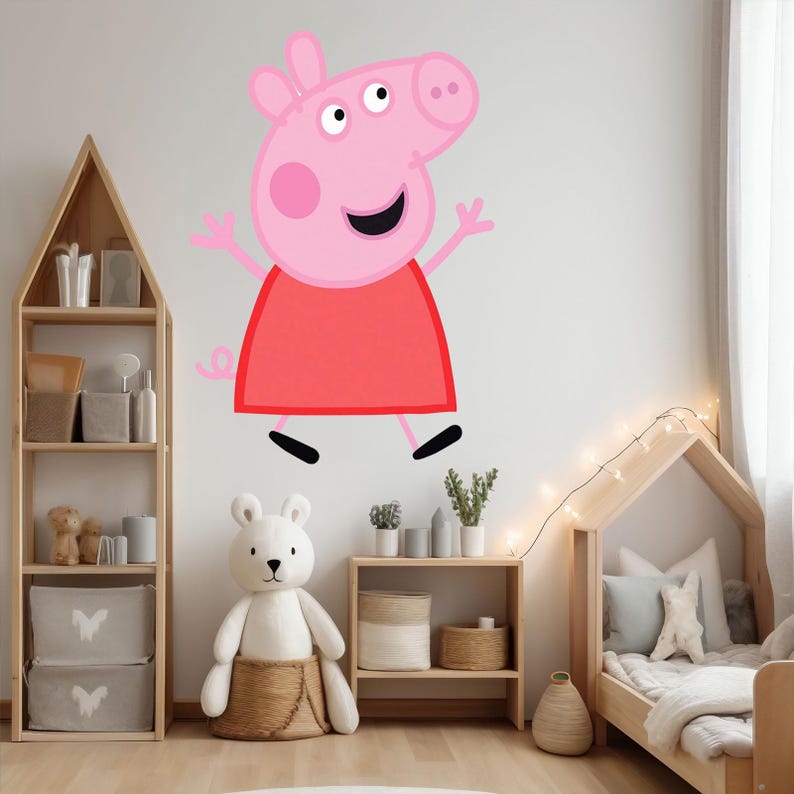Peppa Pig Wall Decals for Kids Room Wall Sticker Kids Room Peppa Pig ...