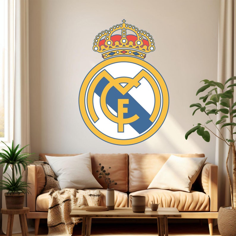 Real Madrid Logo Wall Decals Football Wall Stickers, Kids Room Soccer ...