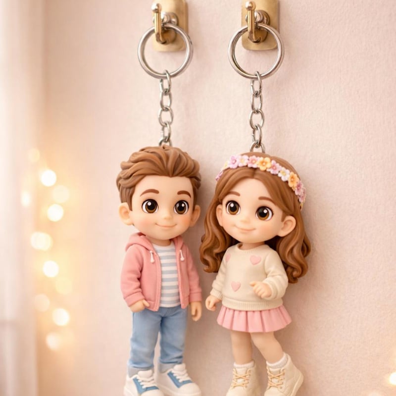 Cartoon Figure Key Chain - Etsy