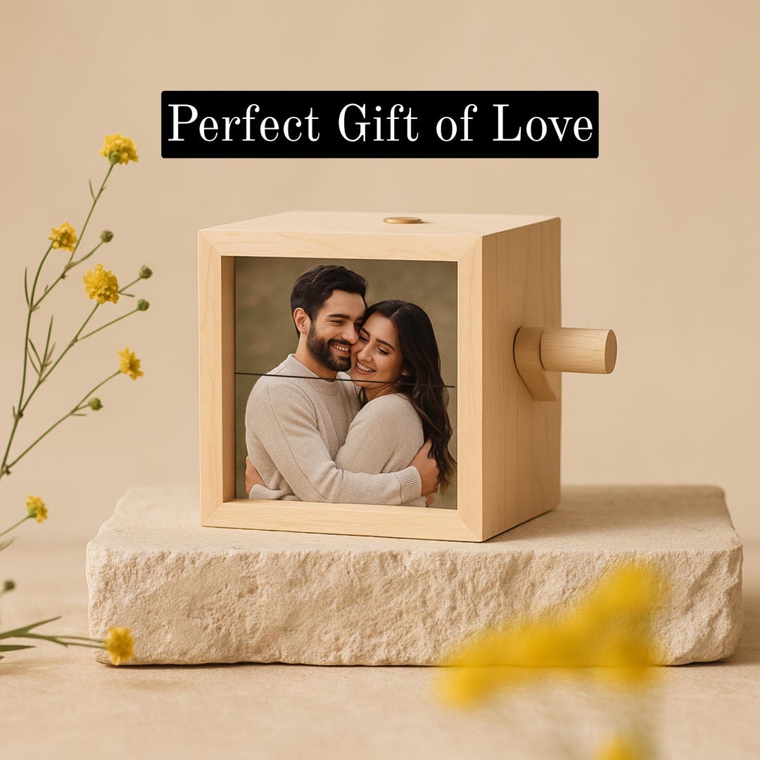 Custom 8 or 16 Photos Flipbook Photo Album Gift – Personalized Walnut ...
