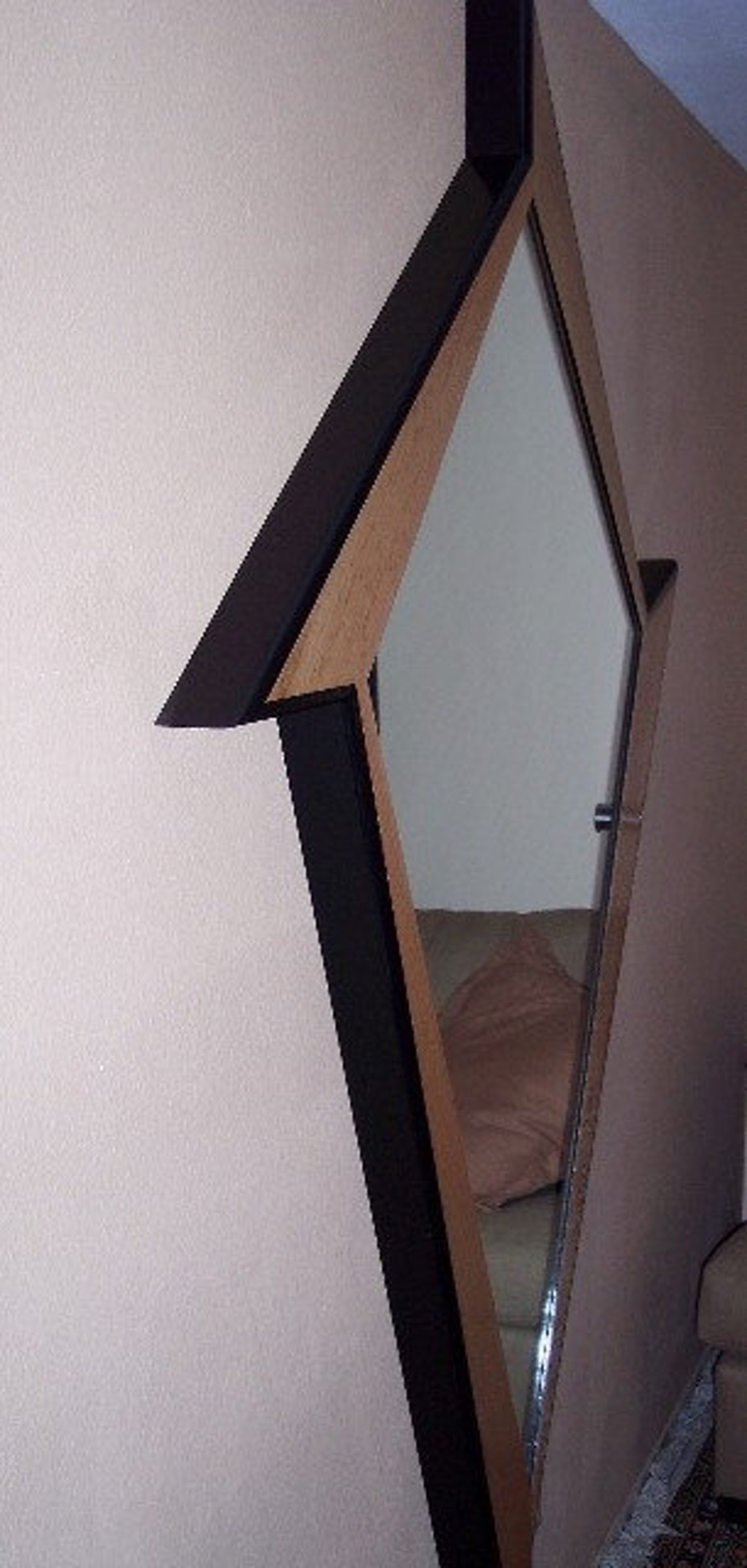 Tiger Oak and Black Laquer Kite Spike Mirror Frame - Etsy