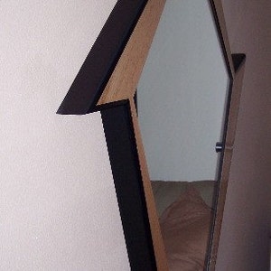 Tiger Oak and Black Laquer Kite Spike Mirror Frame - Etsy