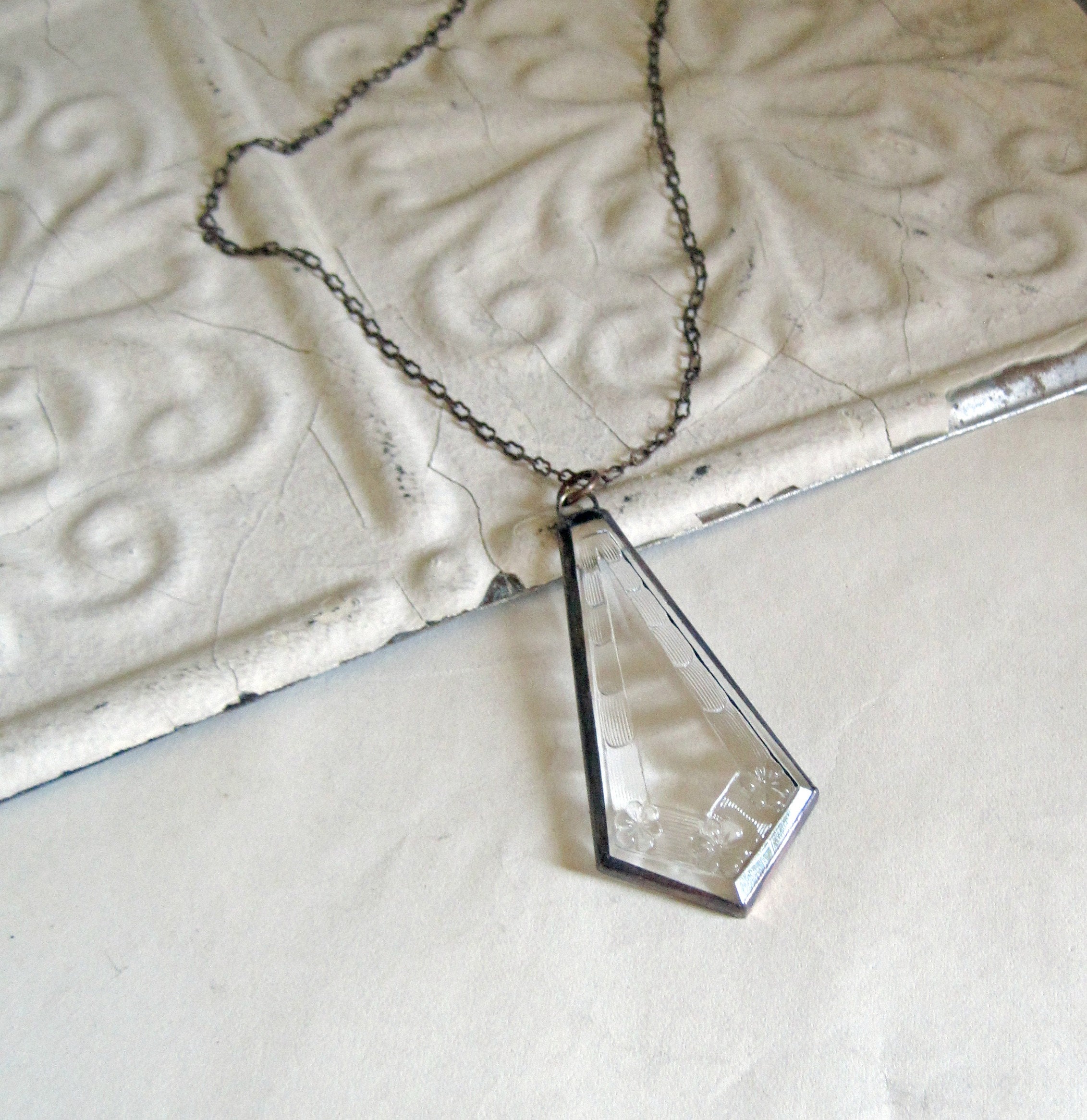 Stained Glass Necklace Art Deco - Etsy