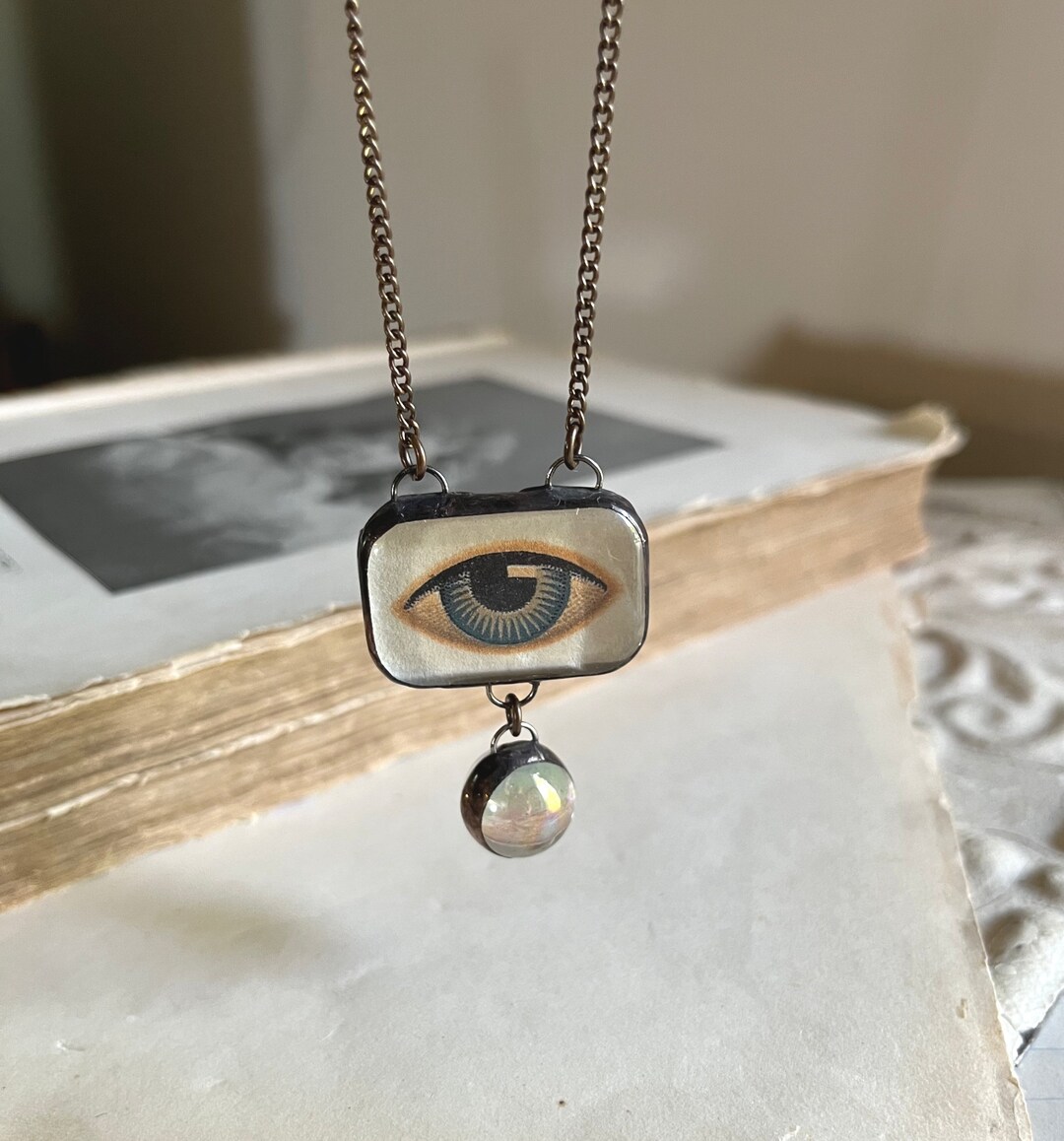 Minds Eye, Vintage Eye Decal Glass Pendant, Eye Necklace Jewelry - Etsy