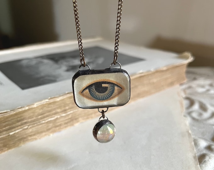 Mind’s Eye, Vintage Eye Decal Glass Pendant, Eye Necklace Jewelry - Etsy