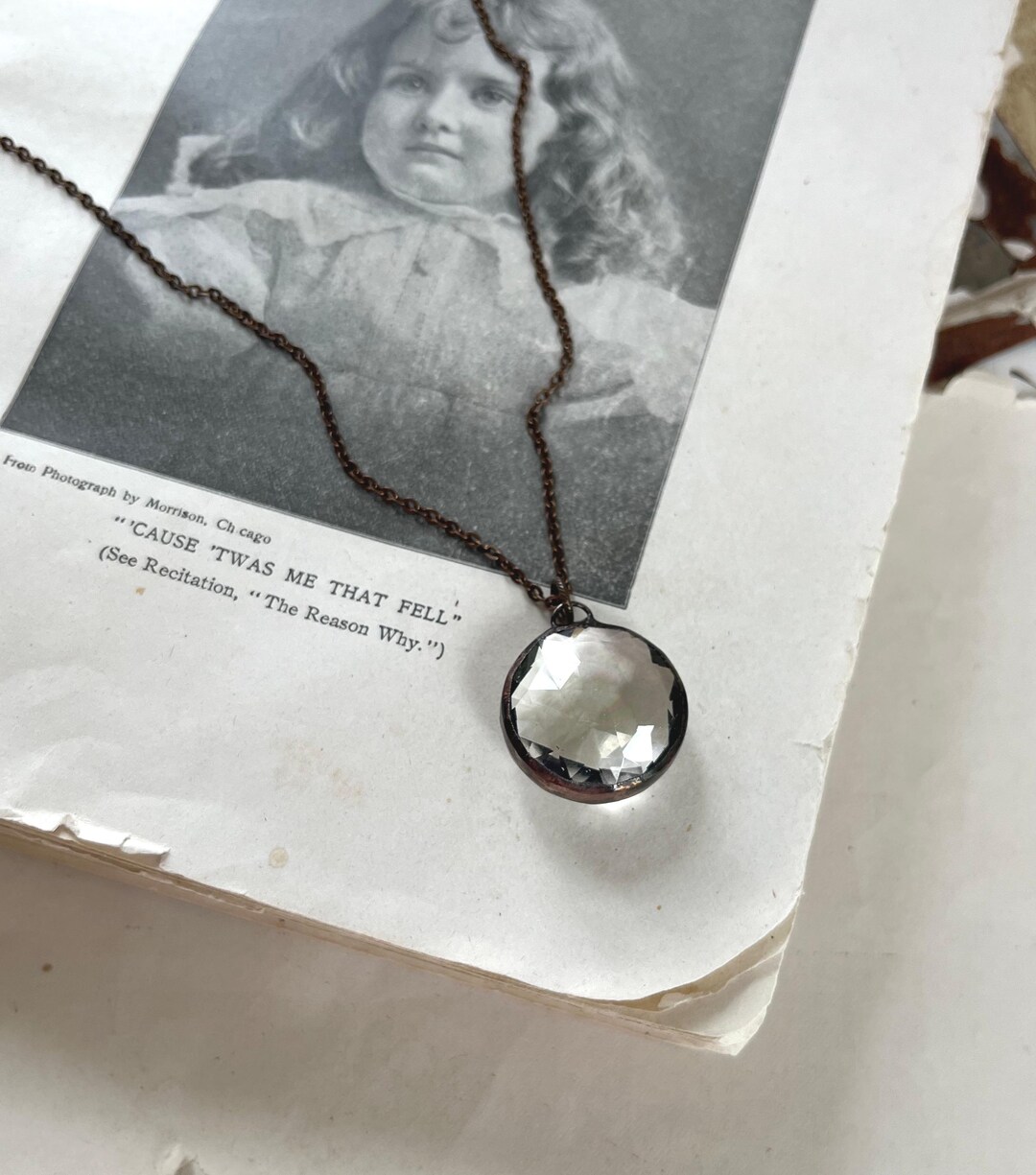 Clear Glass Prism Pendant, Stained Glass Necklace, Soldered Jewelry - Etsy