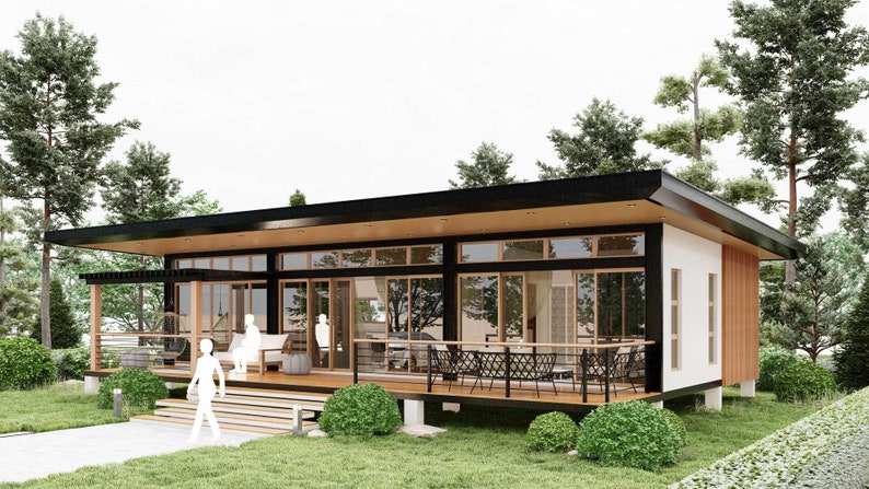 Modern 1 Bedroom House Floorplan 9meters X 14meters |dream House |rest House Plan |architectural ...