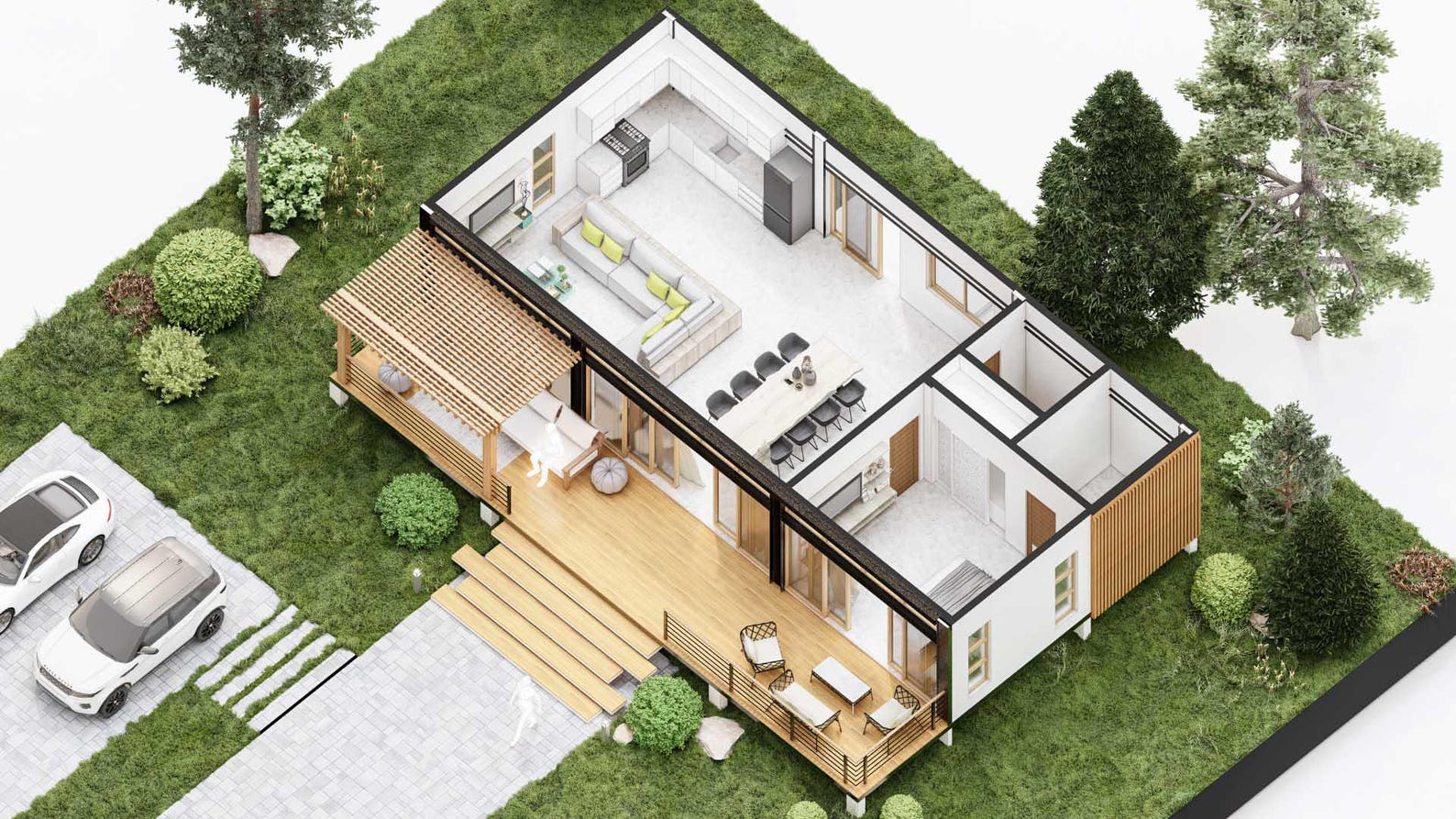 Modern 1 Bedroom House Floorplan 9meters X 14meters |dream House |rest ...