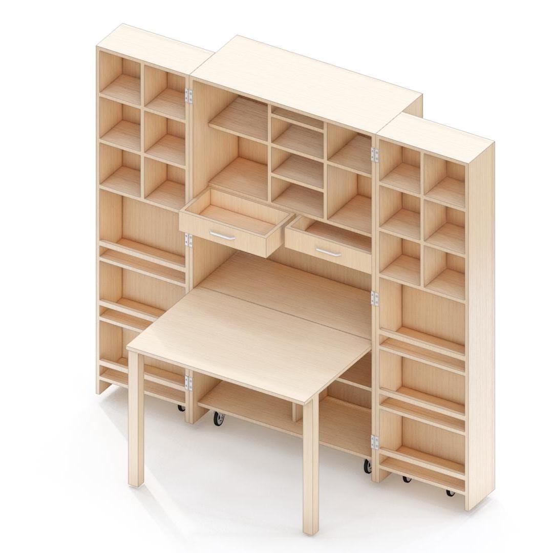 DIY Craft Cabinet Expandable: Mobile Workstation Storage, Storage Plans ...