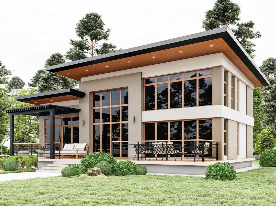 2 BEDROOM Modern House Plan - Rest House - Architectural Plan, Plumbing ...