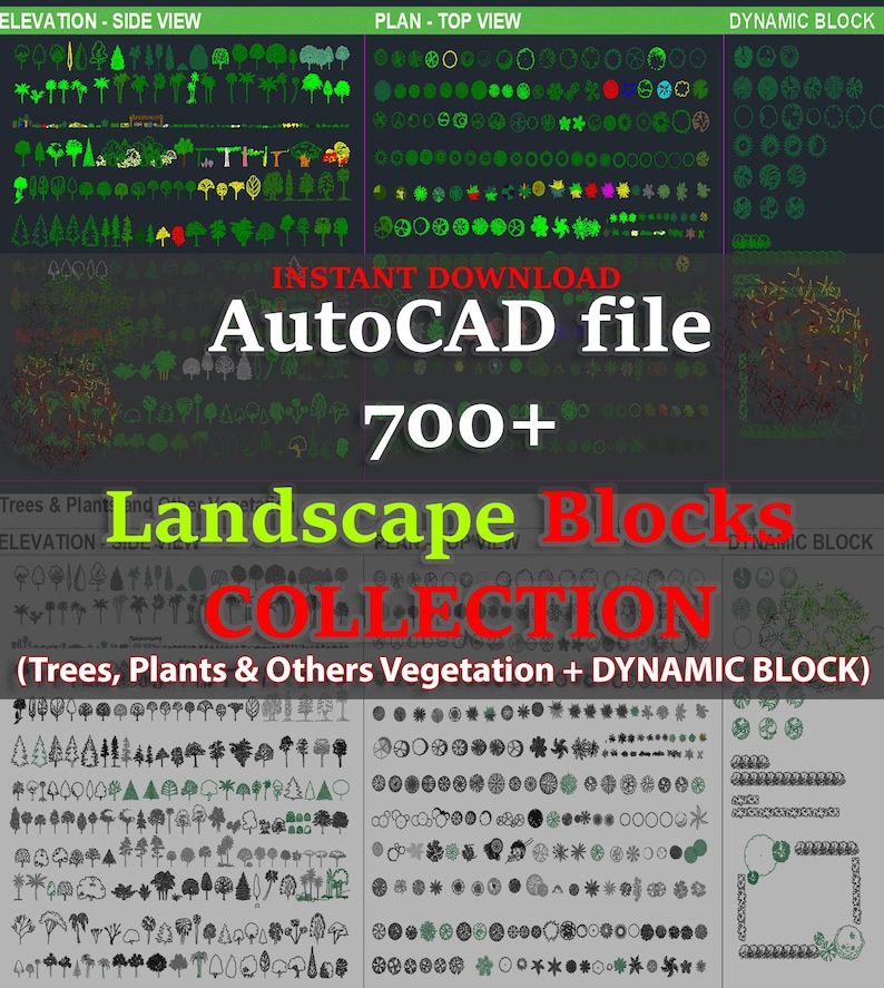 Autocad Landscape Blocks Collections Cad File - 700 + Blocks ...