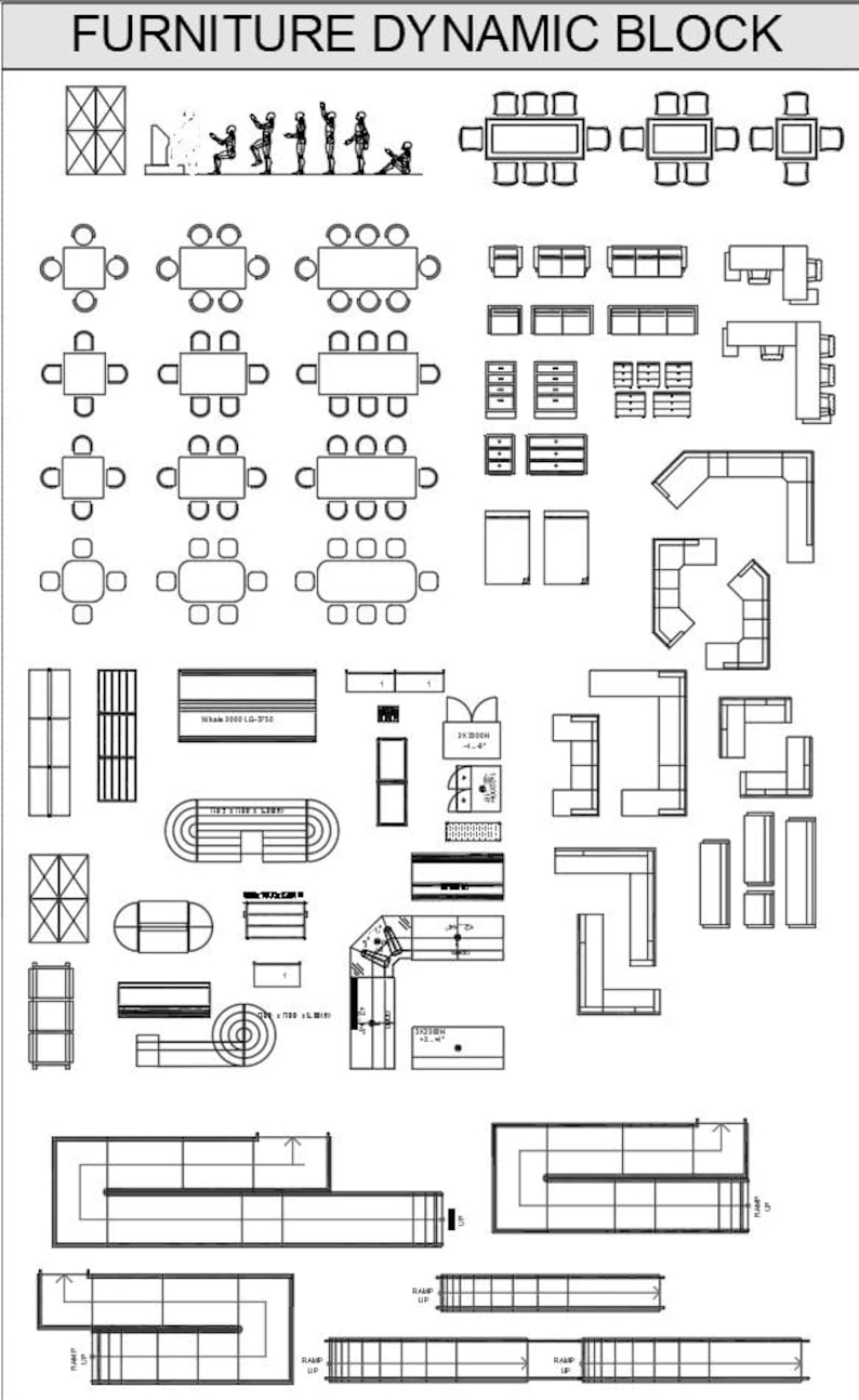 Custom Autocad Dynamic Blocks: Floor Plan, Plumbing, Furniture (digital ...