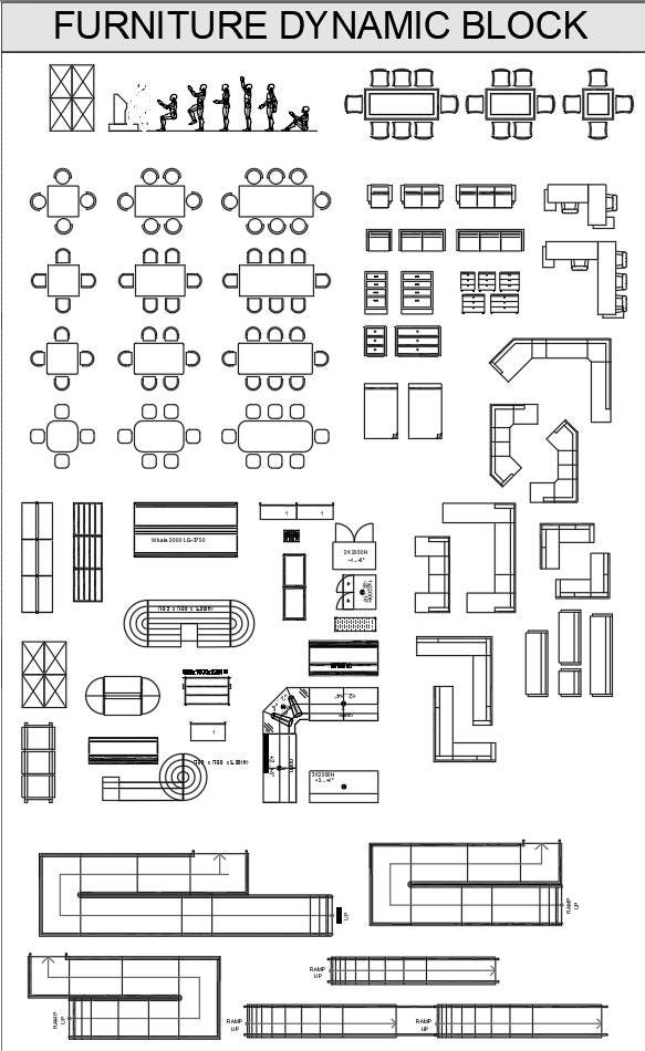 Custom Autocad Dynamic Blocks: Floor Plan, Plumbing, Furniture (digital ...