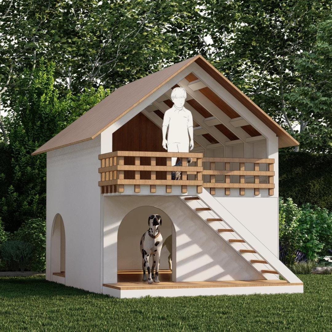 XXL Two-story Dog House & Playhouse Plan: DIY Backyard Fort (PDF ...