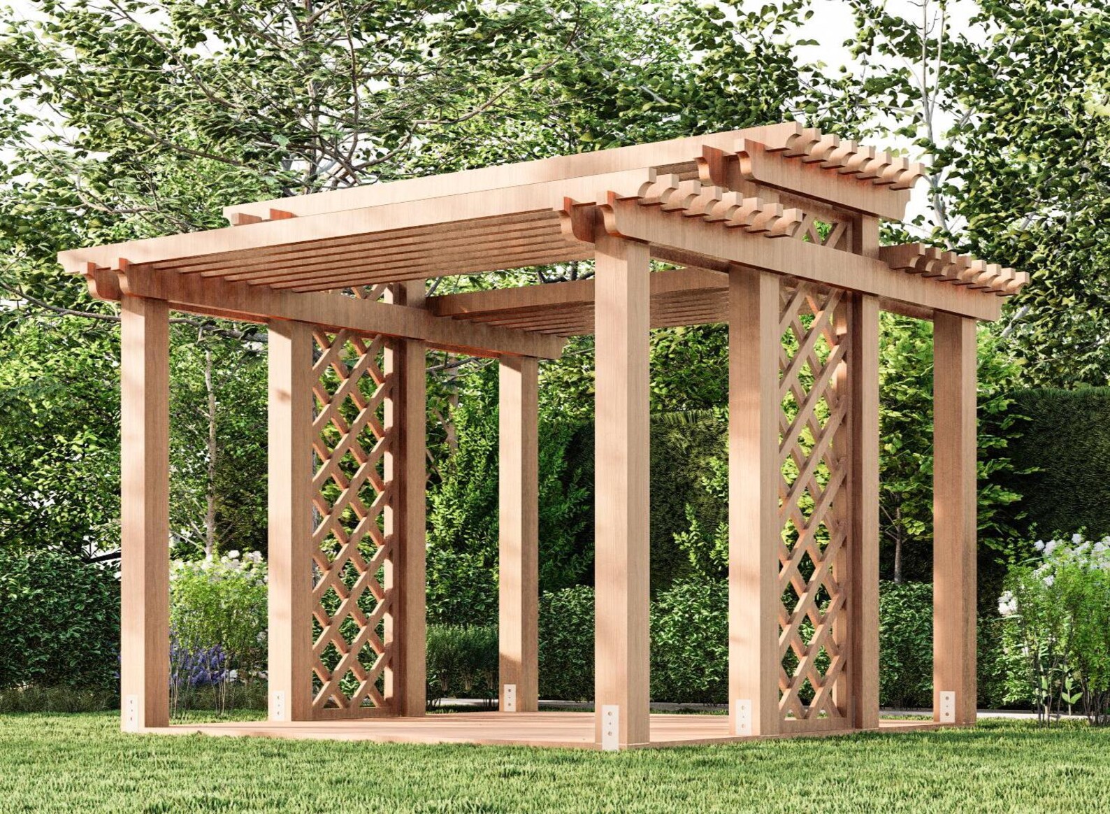 DIY Garden Pergola Blueprint: Arbor Trellis Design (digital Download ...