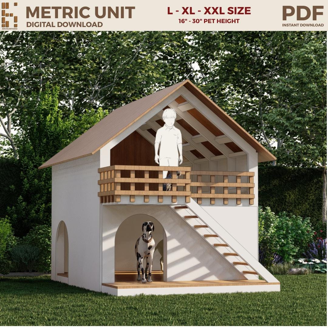 XXL Two-story Dog House & Playhouse Plan: DIY Backyard Fort (PDF ...