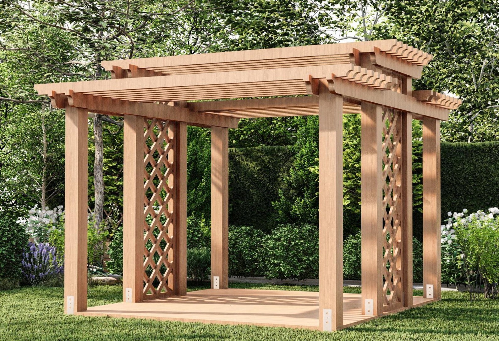 DIY Garden Pergola Blueprint: Arbor Trellis Design (digital Download ...