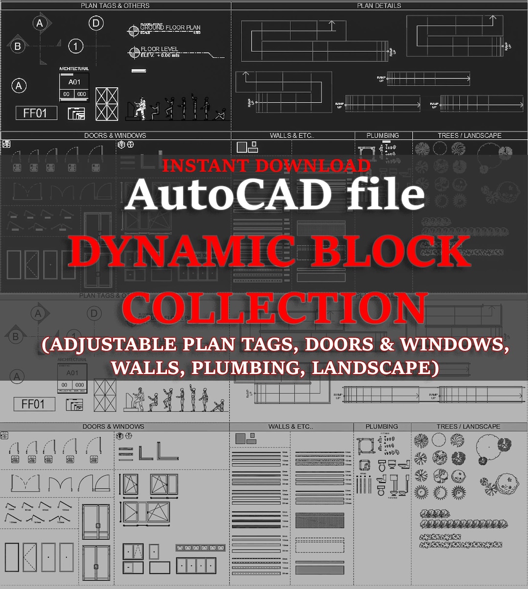 Autocad Dynamic Blocks Collections METRIC - Autocad Template Doors ...