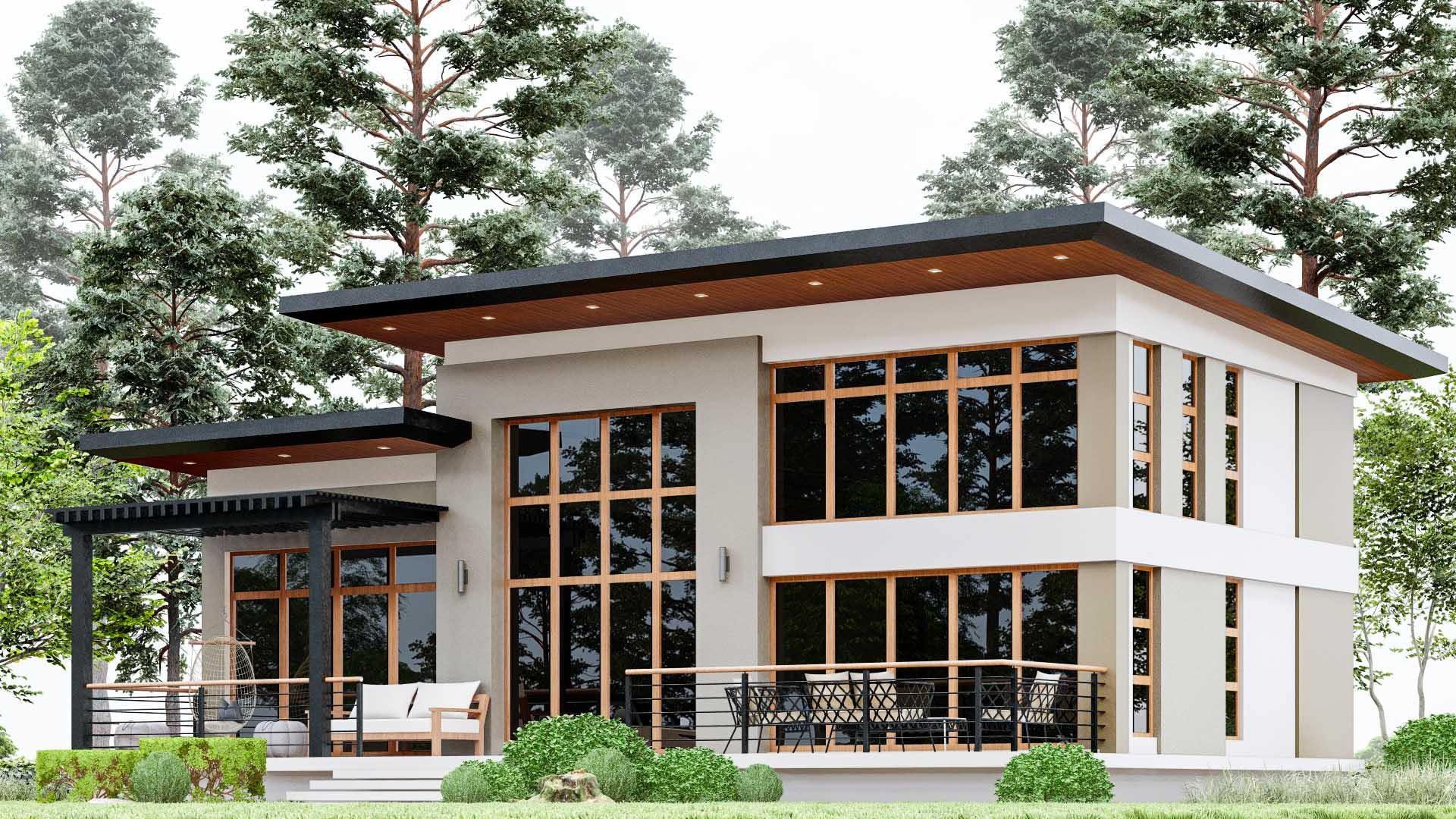 2 BEDROOM Modern House Plan - Rest House - Architectural Plan, Plumbing ...