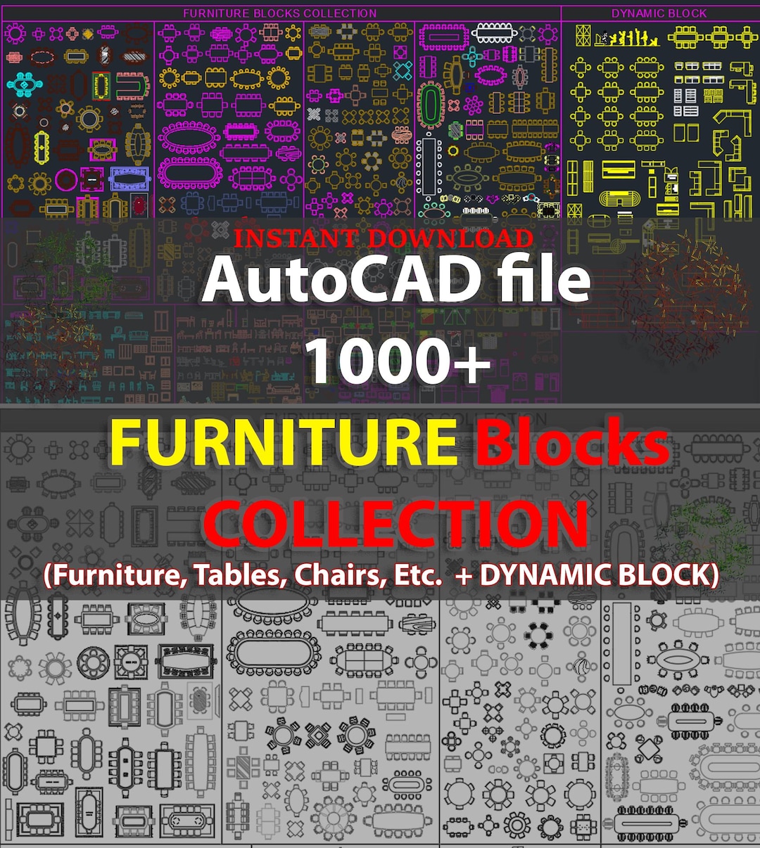 Autocad Furniture Blocks and Furniture Block 1000+collections Cad File ...