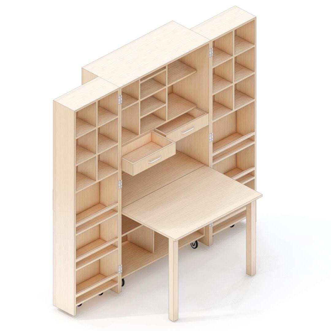 DIY Craft Cabinet Expandable: Mobile Workstation Storage, Storage Plans ...