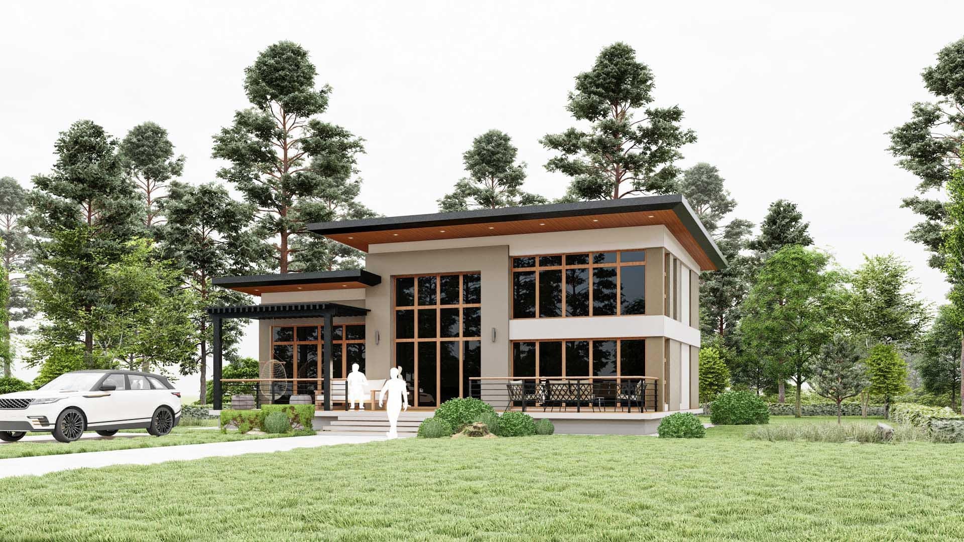 2 BEDROOM Modern House Plan - Rest House - Architectural Plan, Plumbing ...