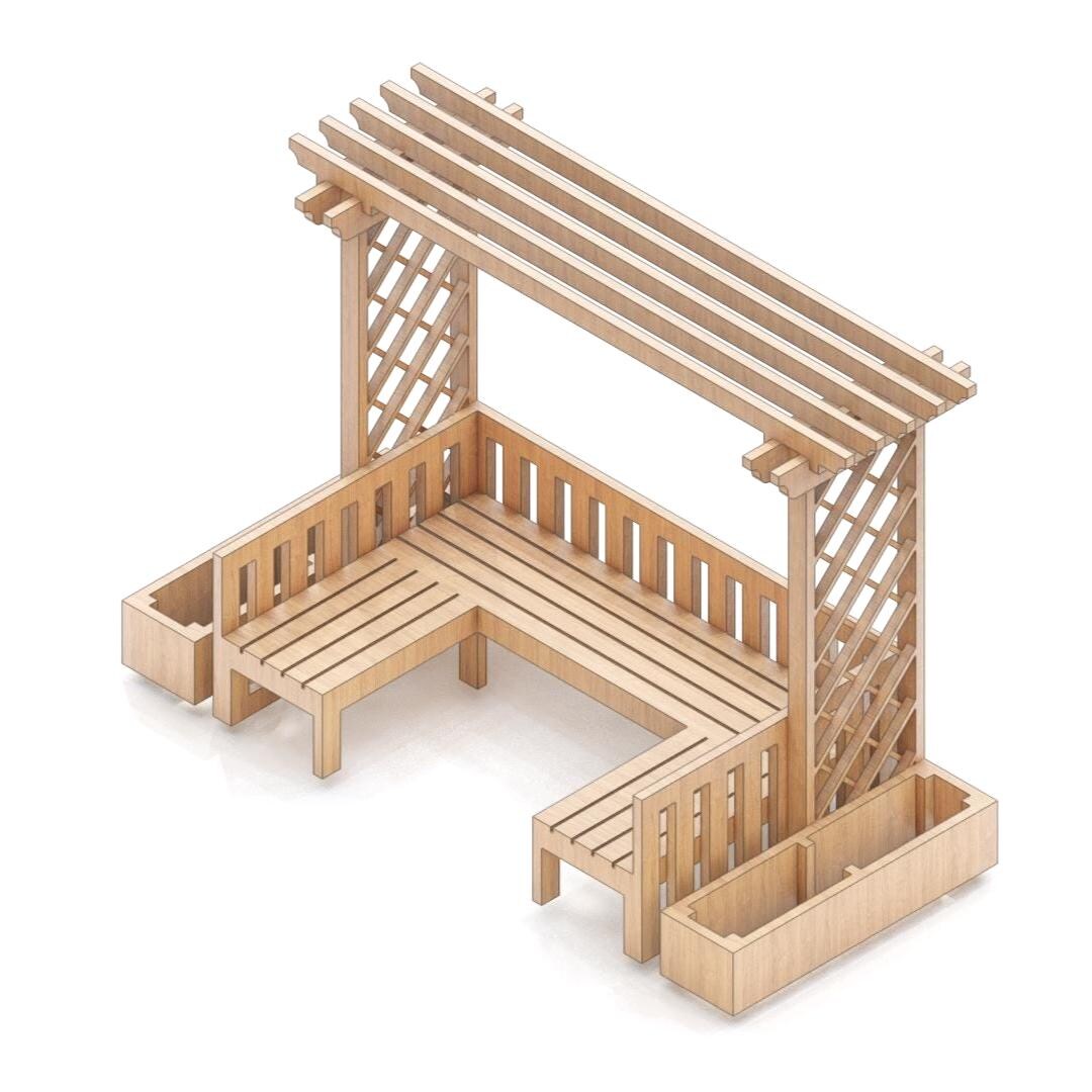 DIY Garden Arbor Seat Plans: Multi Seater Bench Blueprint (digital ...