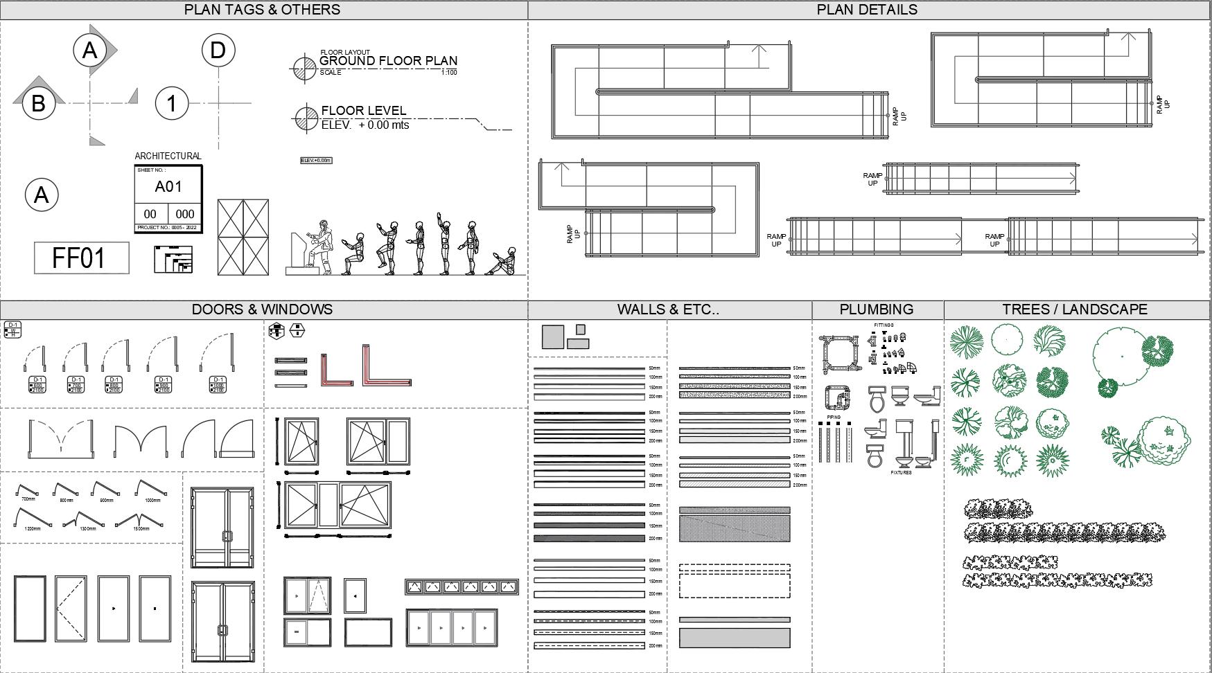 Autocad Dynamic Blocks Collections METRIC - Autocad Template Doors ...