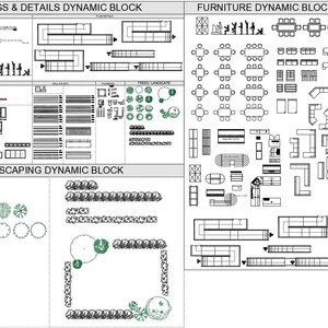 Custom Autocad Dynamic Blocks: Floor Plan, Plumbing, Furniture (digital ...