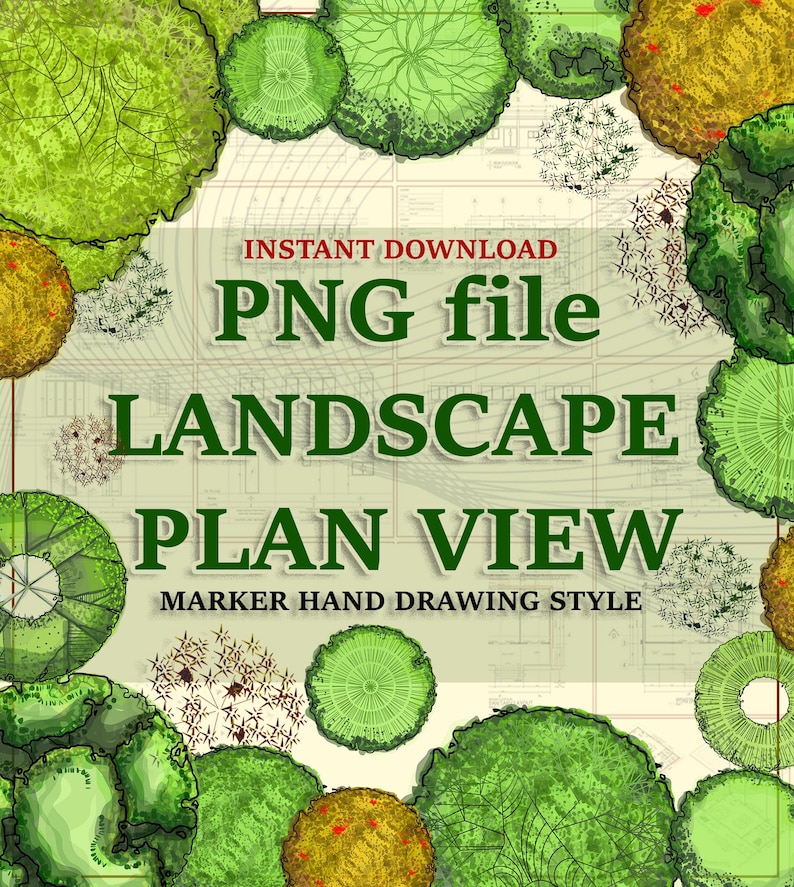 Clip Art Png File - Sticker Art Instant Download Landscape Tree Plan ...