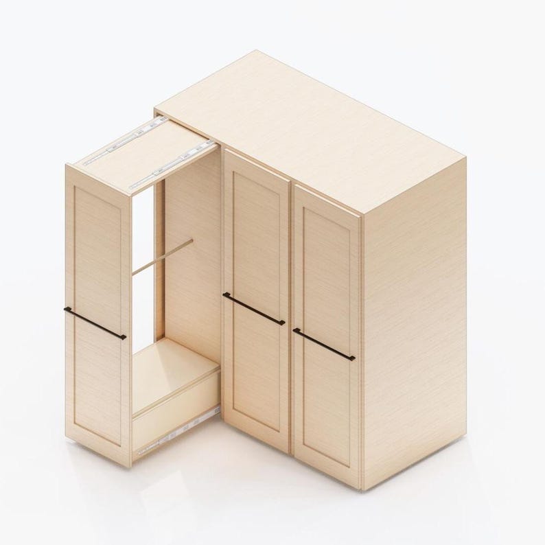 DIY Pull-out Closet Cabinet Plans: 3-panel Organizer (digital PDF ...