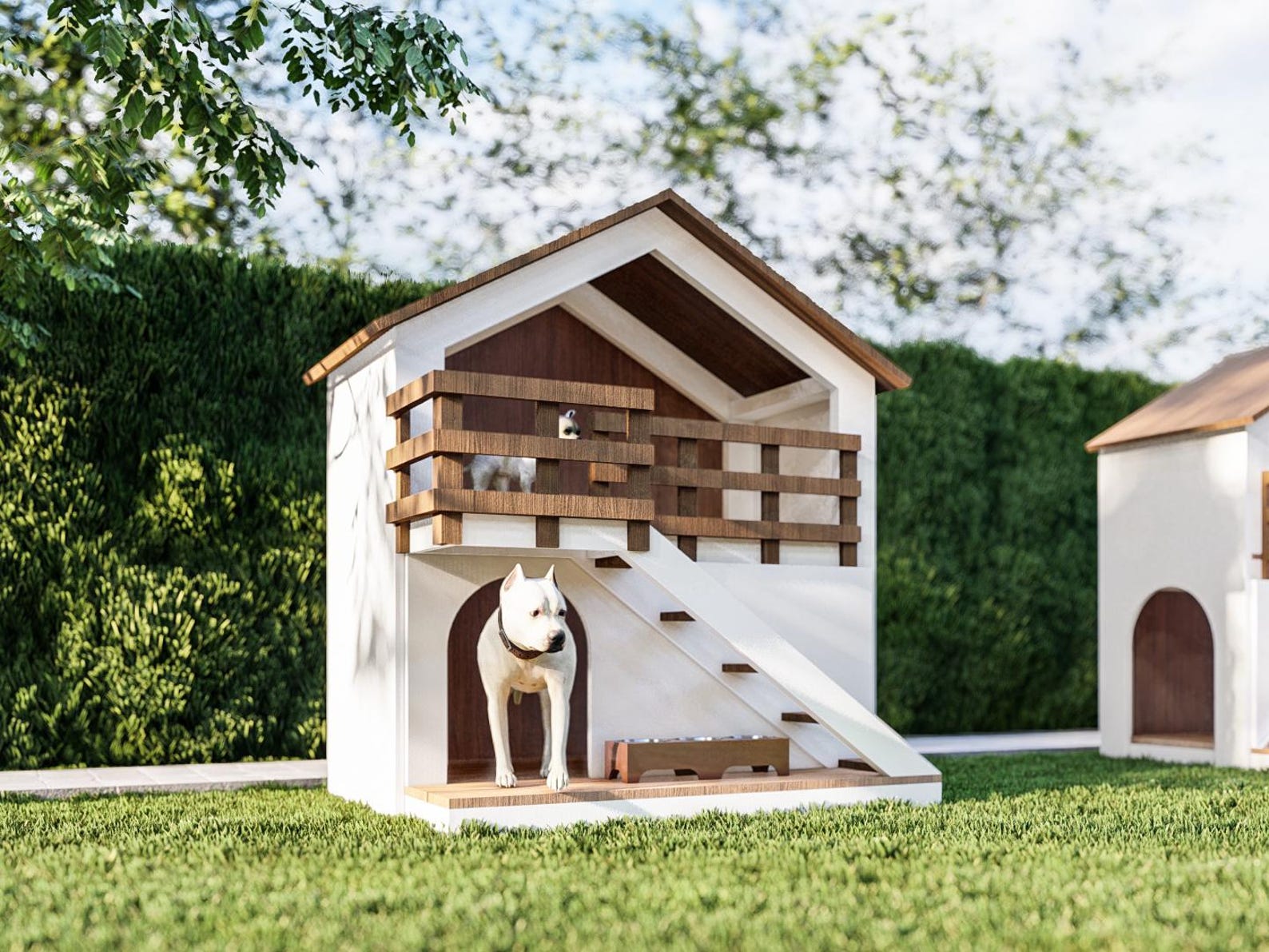 Casa para perro - Plano de casa XL de 2 pisos con rampa de 1,20 mx 1,40 ...
