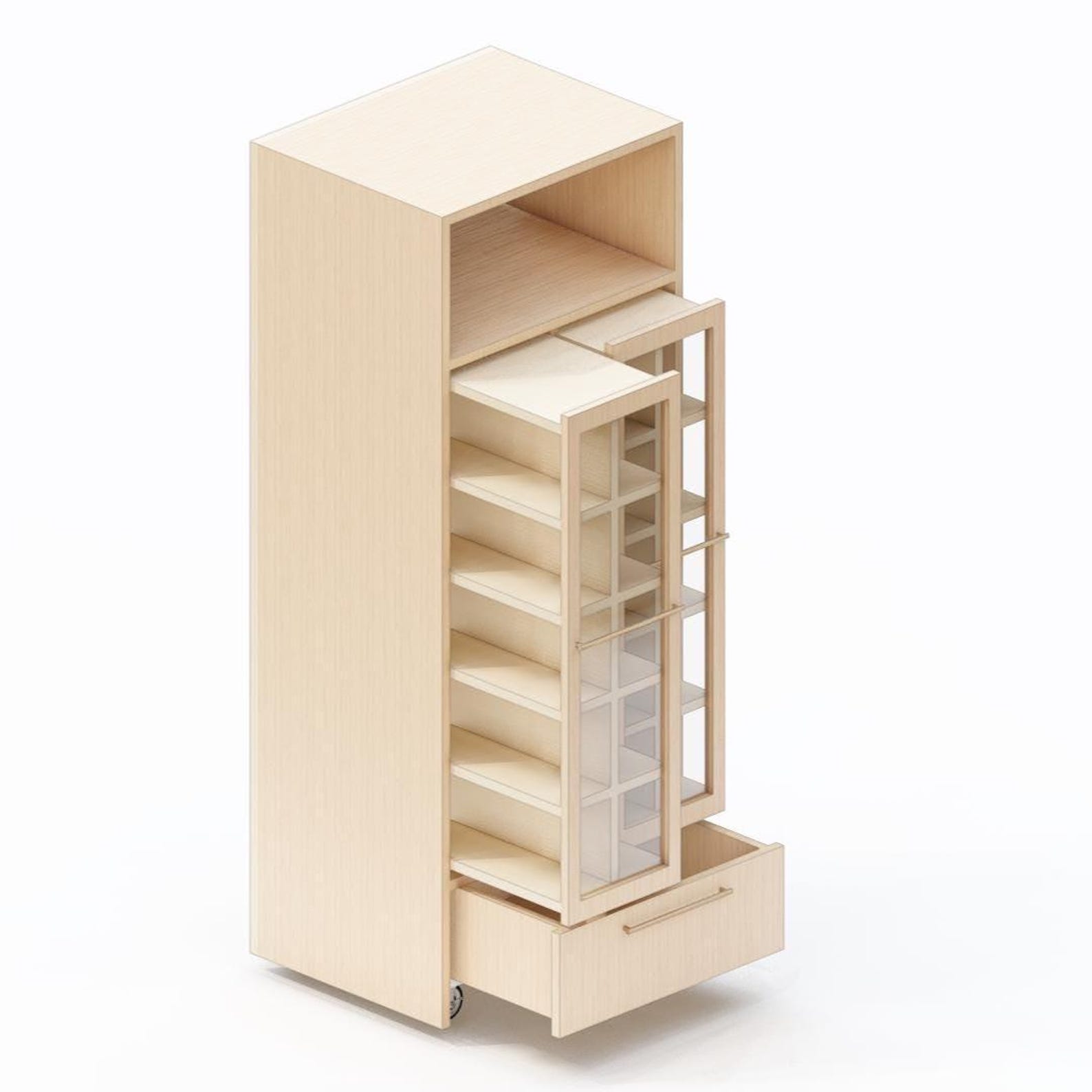 DIY Rolling Bookshelf Plan: Space-saving Storage Shelf With Drawer (PDF ...