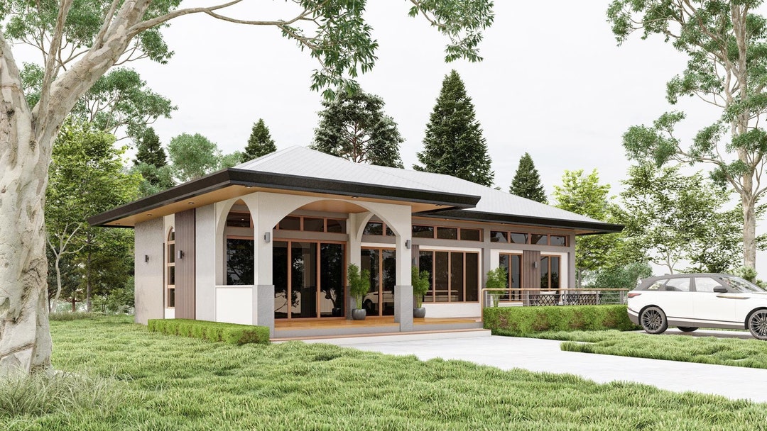 1 Bedroom Modern Rest House House Plan 1 Bedroom, 2 Toilet & Bath ...