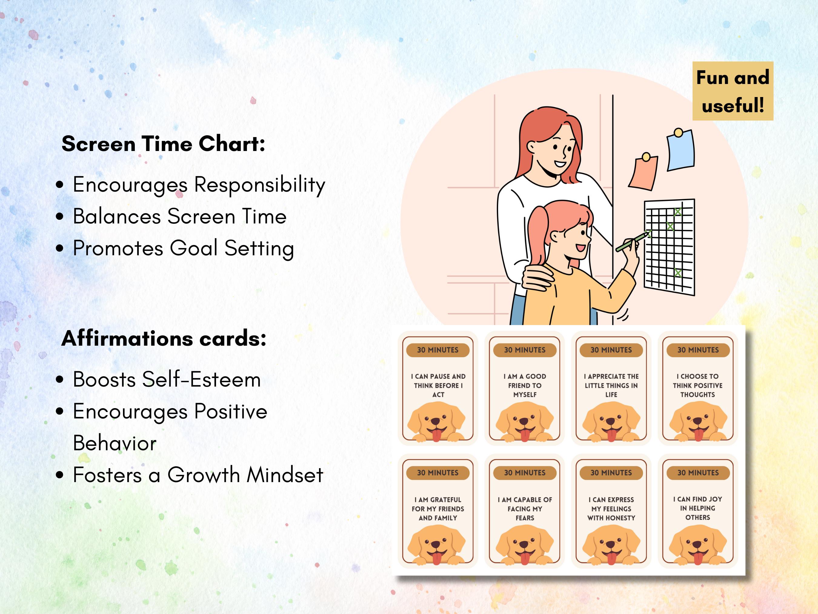 Screen Time Chart | Earn Screen Time | Screen Time Checklist | Kids ...