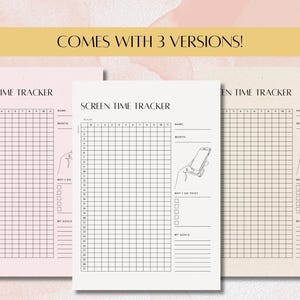 Screen Time Tracker Monthly | Screen Time Log | Planner Page | Screen ...